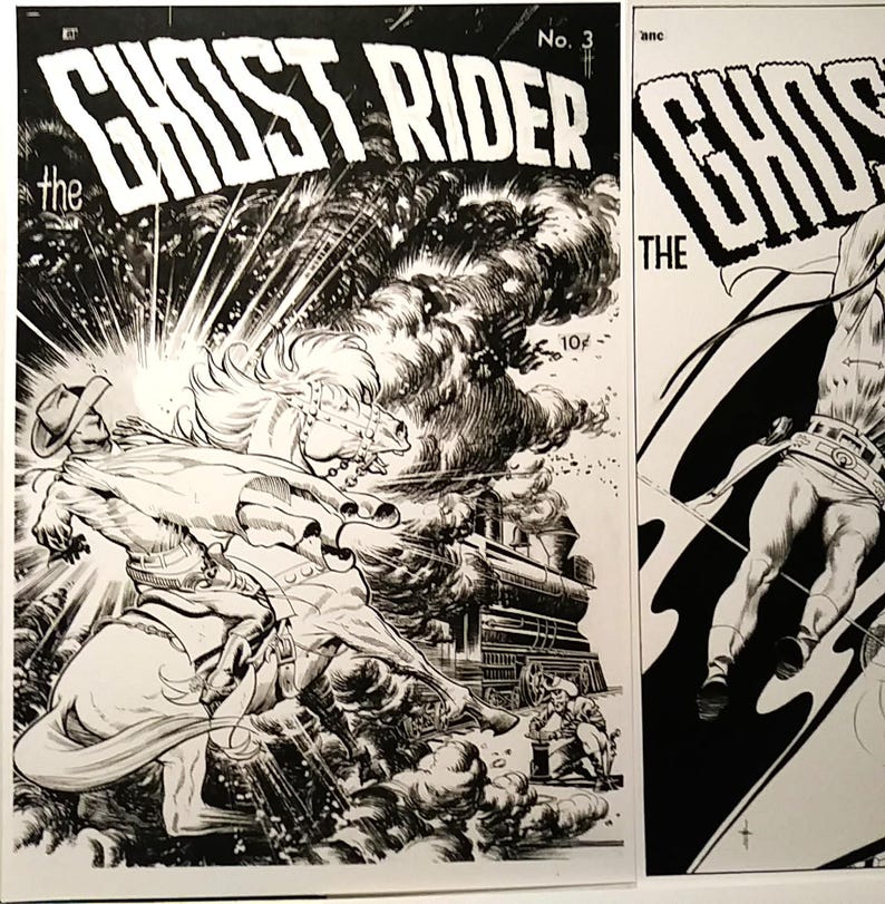 Frank Frazetta GHOST RIDER Comic Cover #2,#3,#4,#5 Prints, From 1950s ...