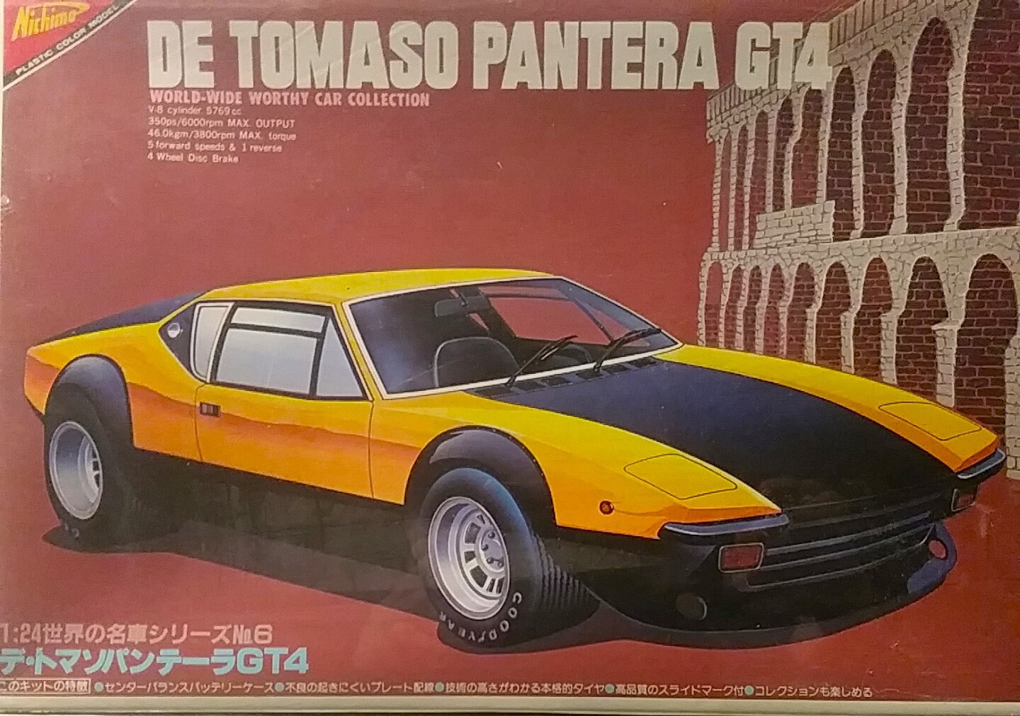 De Tomaso PANTERA GT4 1972, Nichimo 1/24 Scale Plastic Model Kit # ...