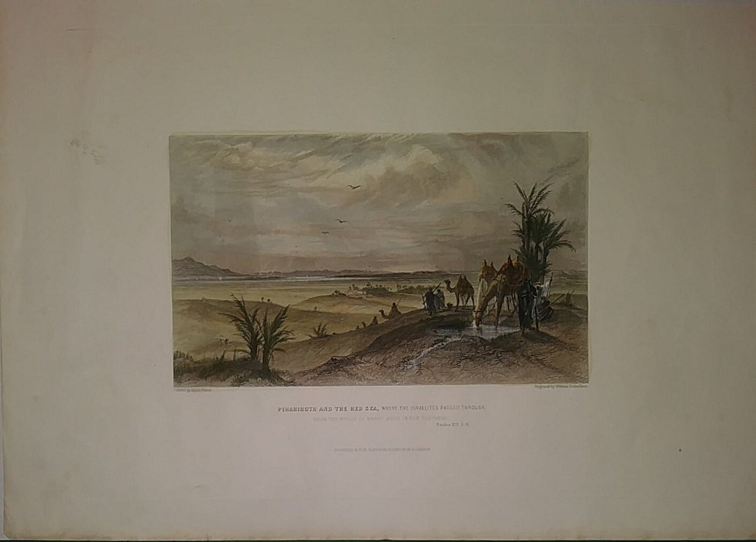WILLIAM RICHARDSON "pi Hahiroth Exodus at Red Sea", Original Hand ...