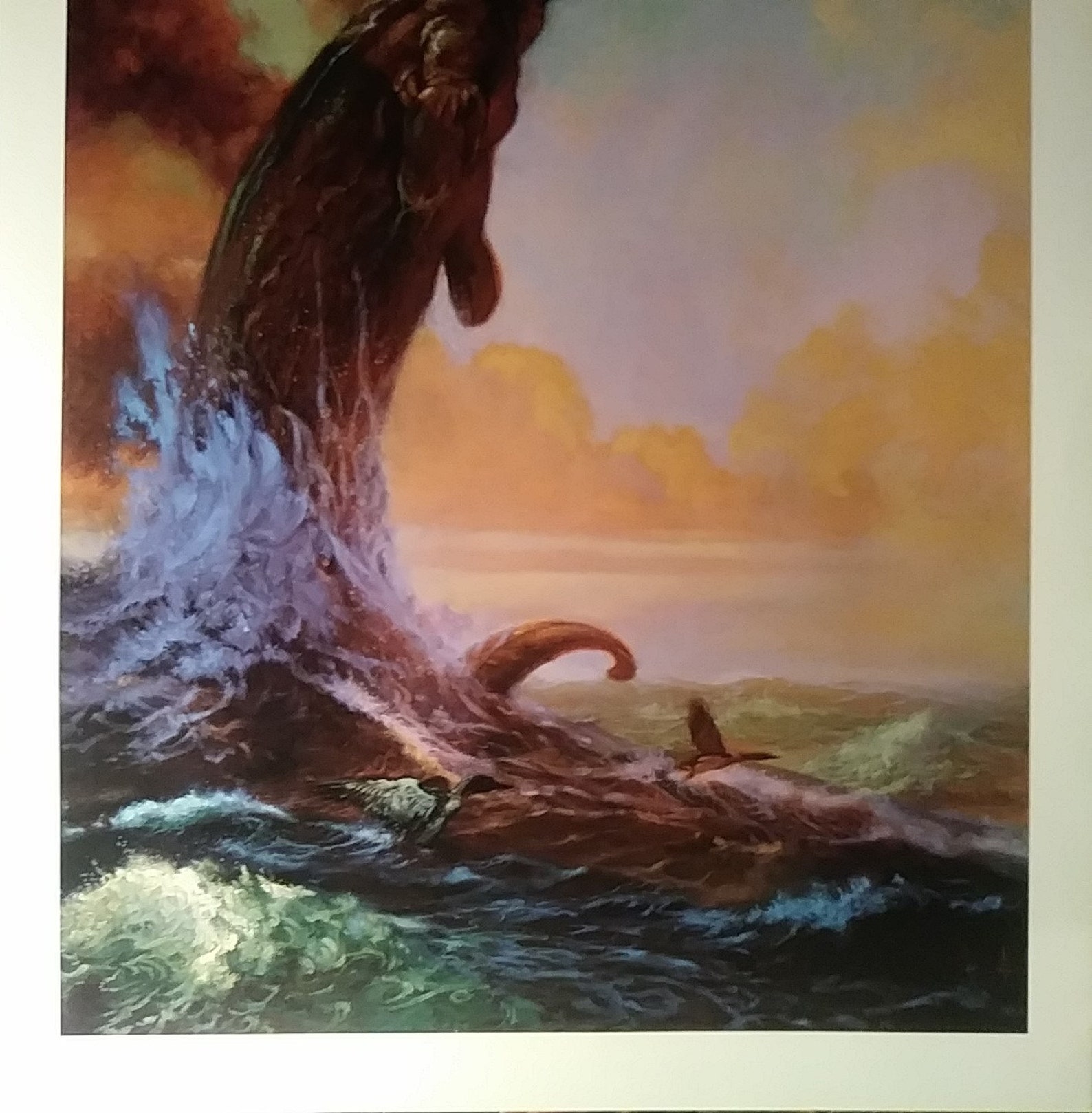 WILLIAM STOUT Dinosaur Print "mosasaurus Breaching", Vintage 1989 ...