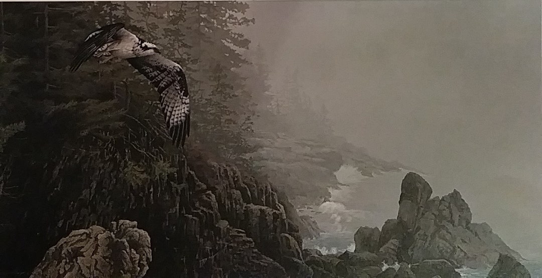 RICHARD CASEY "in the Fog- Osprey" Hand Signed and Numbered (#363) 1987 ...