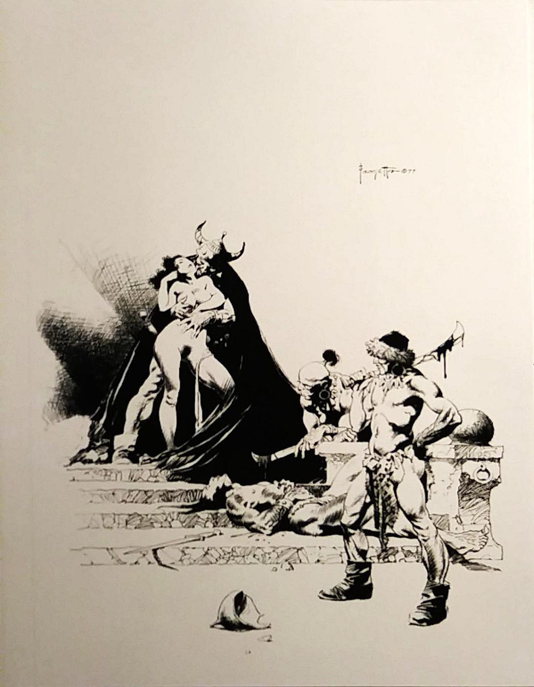 FRANK FRAZETTA "mongol Captive", One-of-a-kind Photostatic Print From ...