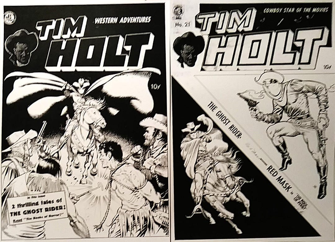 Frank Frazetta Ghost Rider & Red Mask Comic Art Prints, Tim Holt Covers ...