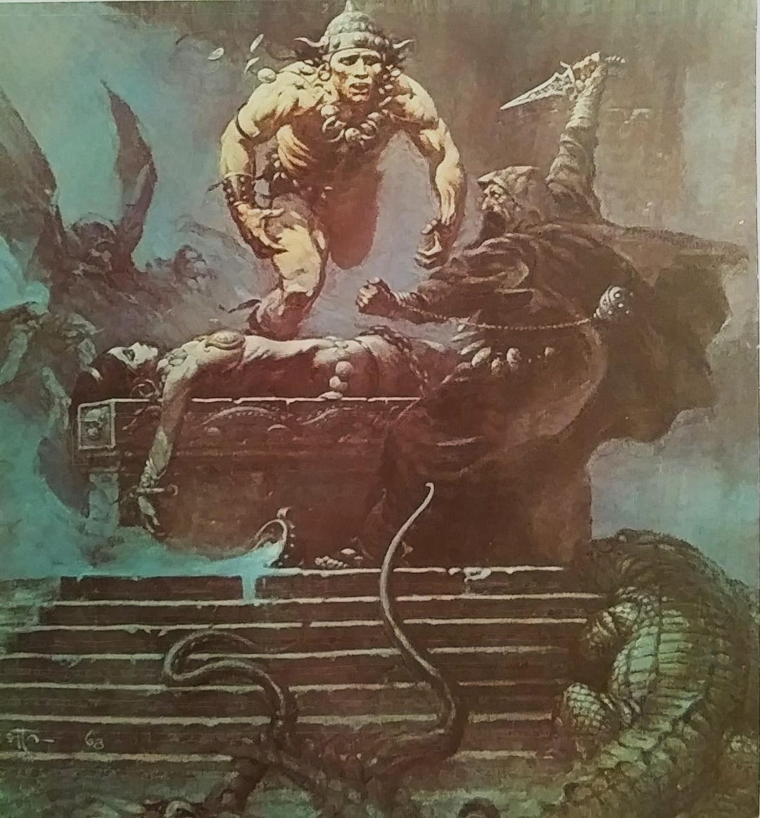 FRANK FRAZETTA "sacrifice" Original Version of Conan Avenger: Canvas ...