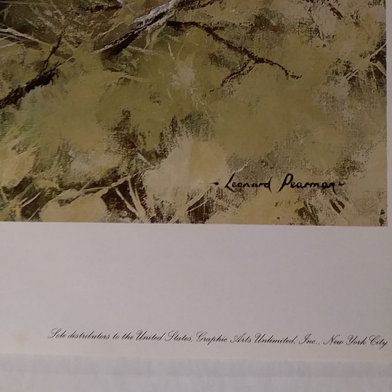 LEONARD PEARMAN "hunting Leopard", Vintage New 1978 18x23" Open Edition ...