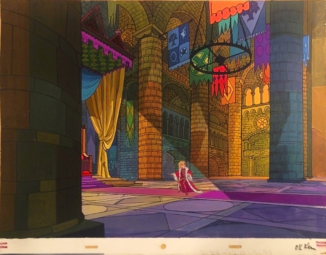 Sword in the Stone, Wart as King Arthur, Disney Production Cel, Framed ...