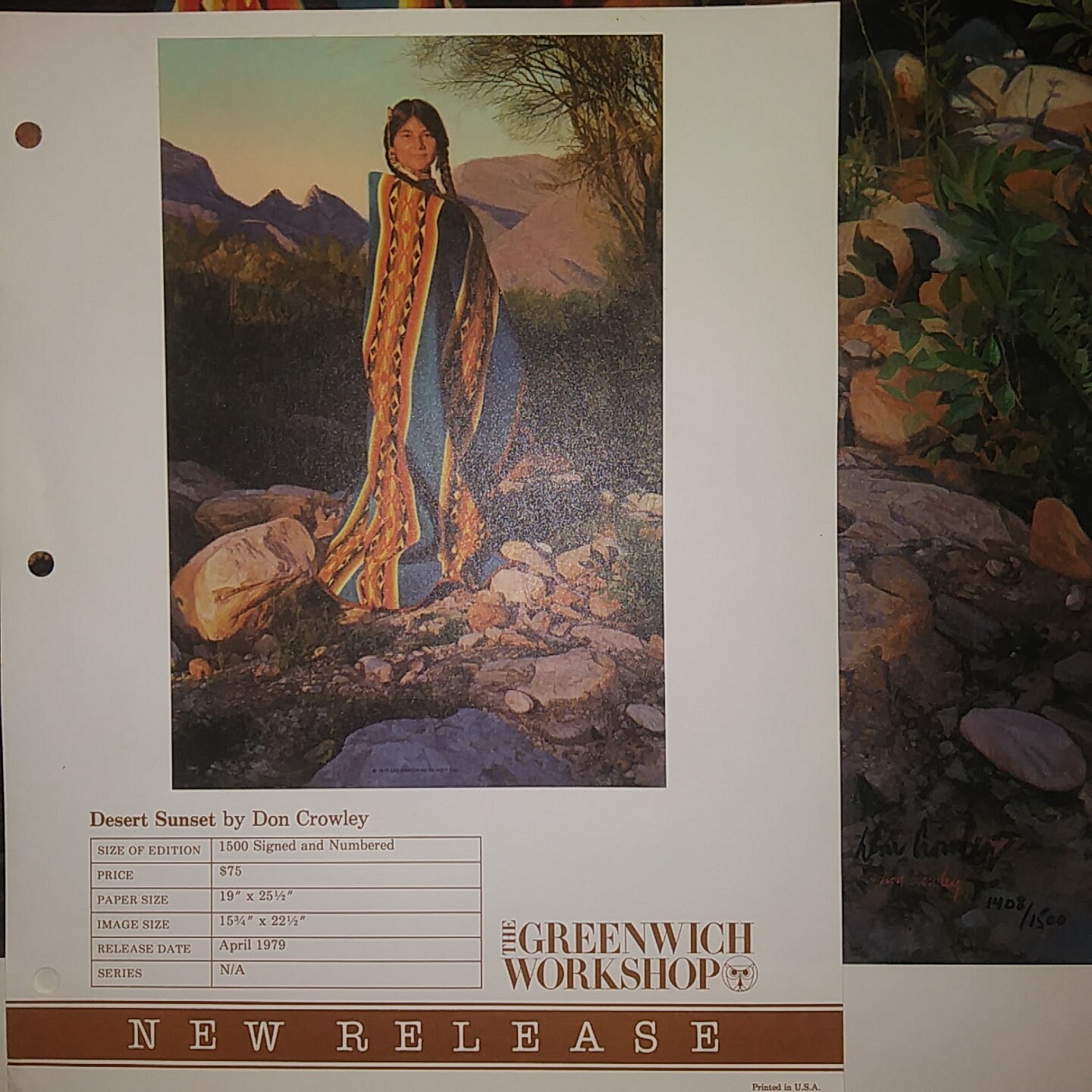 DON CROWLEY desert Sunset Hand-signed and Numbered 1979 Limited Edition ...