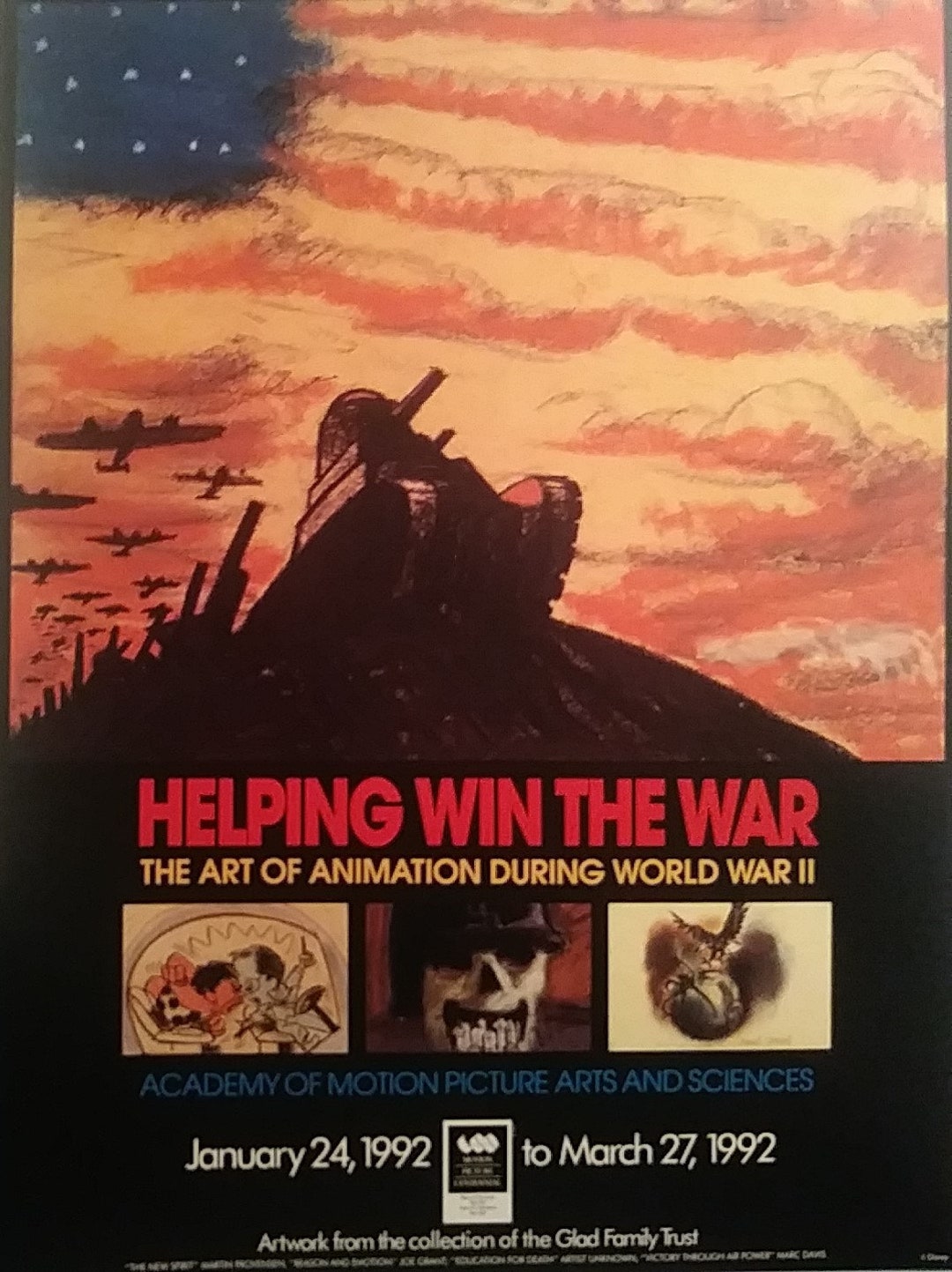 DISNEY WWII Animation Exhibition Poster, Vintage New 1992 Art of ...