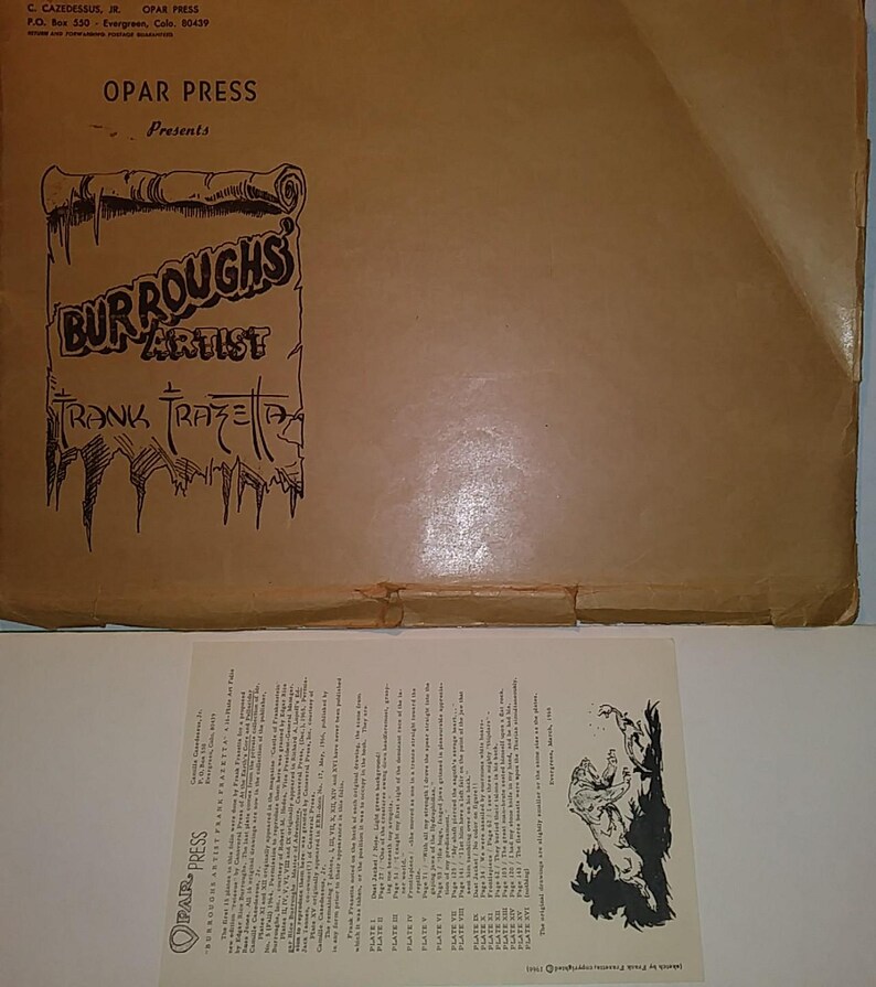 Frank Frazetta Burroughs Artist, Camille Cazedessus Opar Press 1973 ...