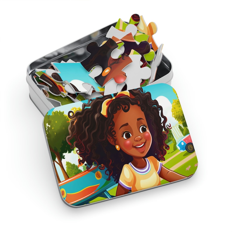 African American Puzzles Black Girl Playground Jigsaw Puzzle Kids of ...