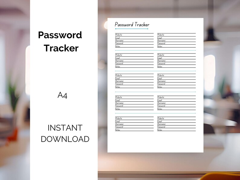 Password Tracker, Printable Tracker, Password Log, Username Tracker ...