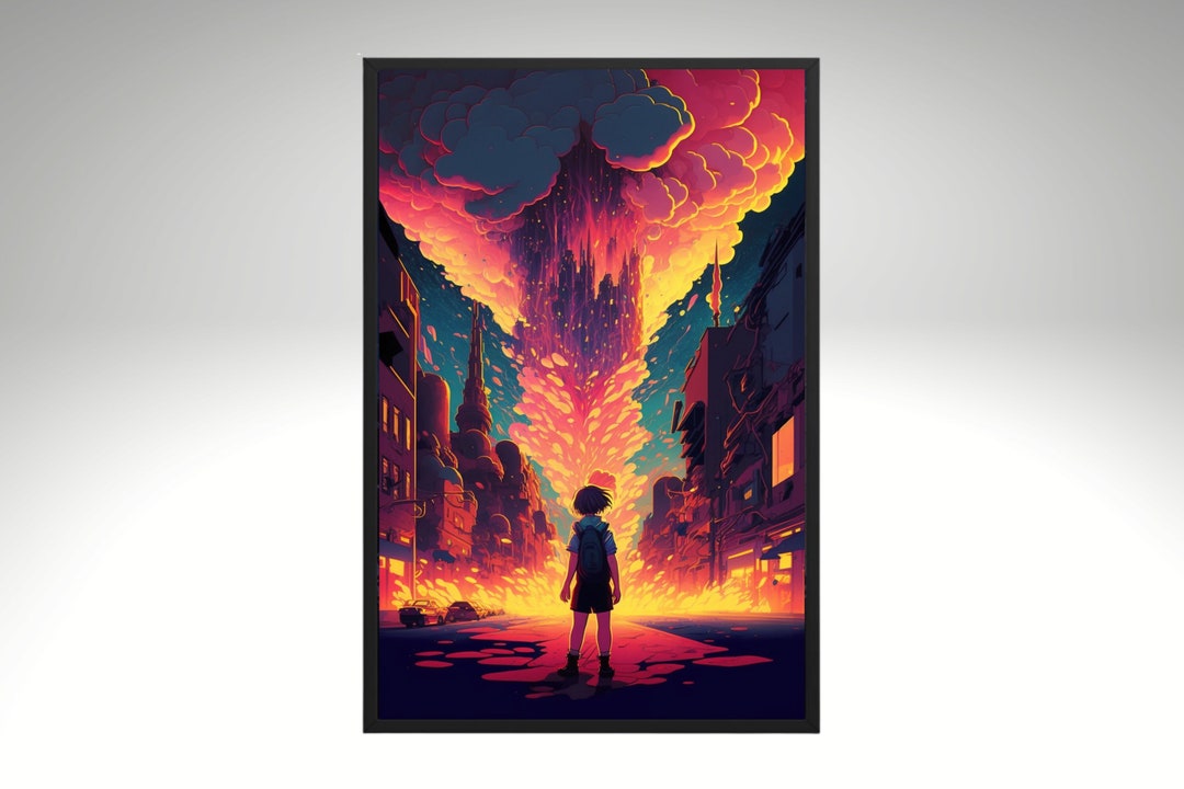 Exploding City Anime Poster Stylish Wall Art Beautiful Poster - Etsy
