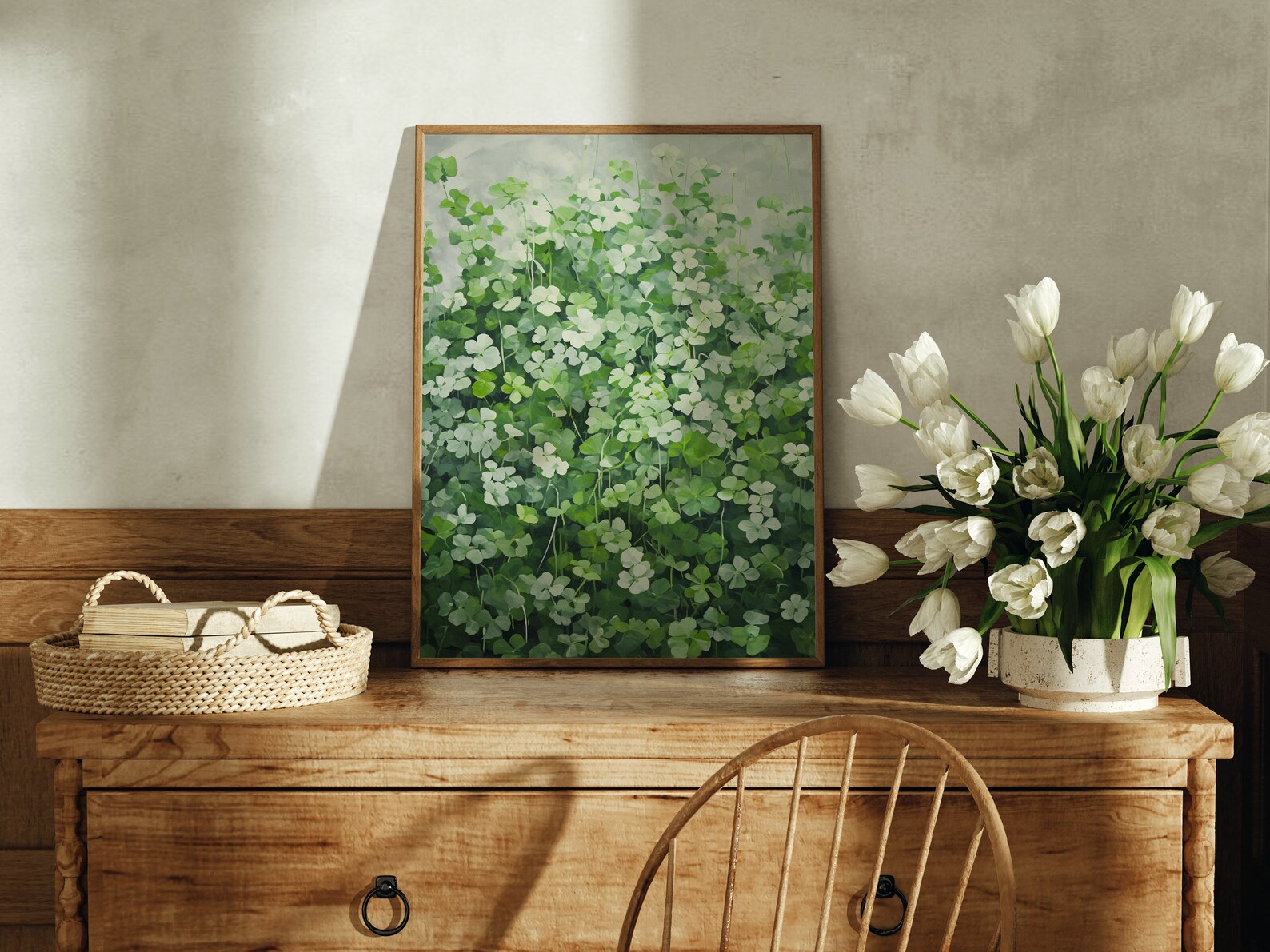 Field of Clover Wall Art Poster Print Oil Painting Style Artwork - Etsy