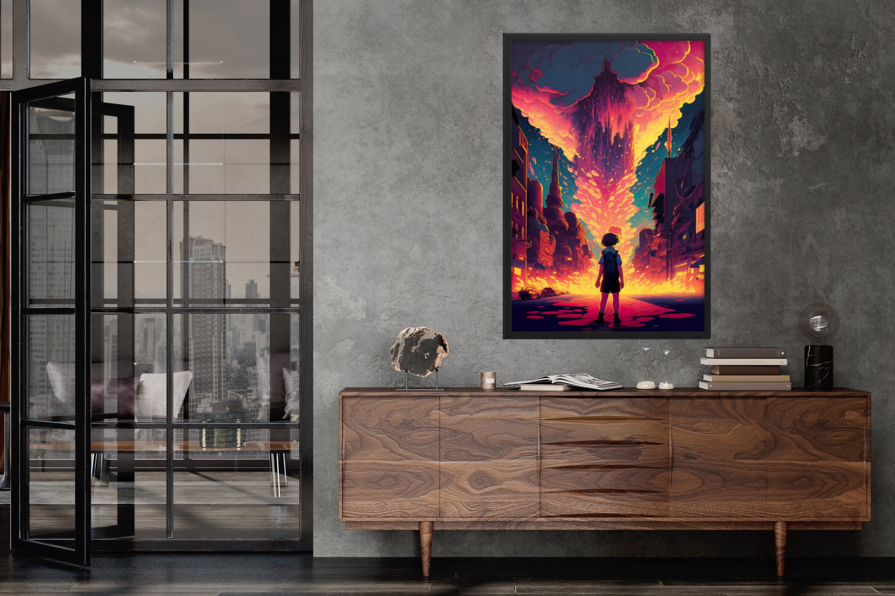 Exploding City Anime Poster Stylish Wall Art Beautiful Poster - Etsy