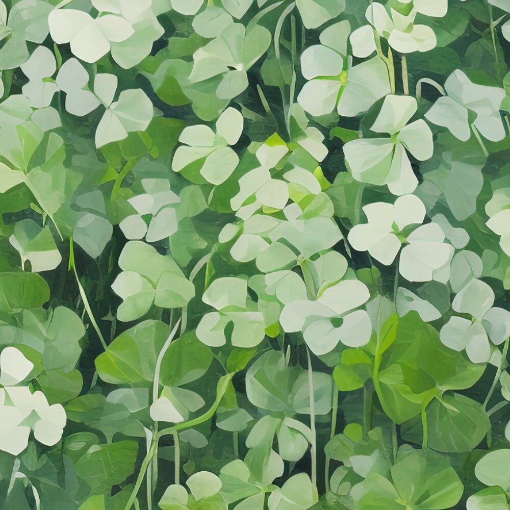 Field of Clover Wall Art Poster Print Oil Painting Style Artwork - Etsy