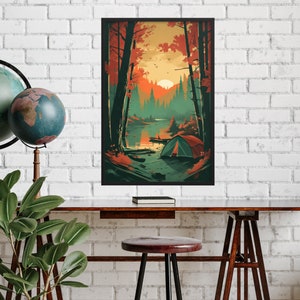 Vintage Camping Wall Art Retro Inspired Poster Print Nature - Etsy