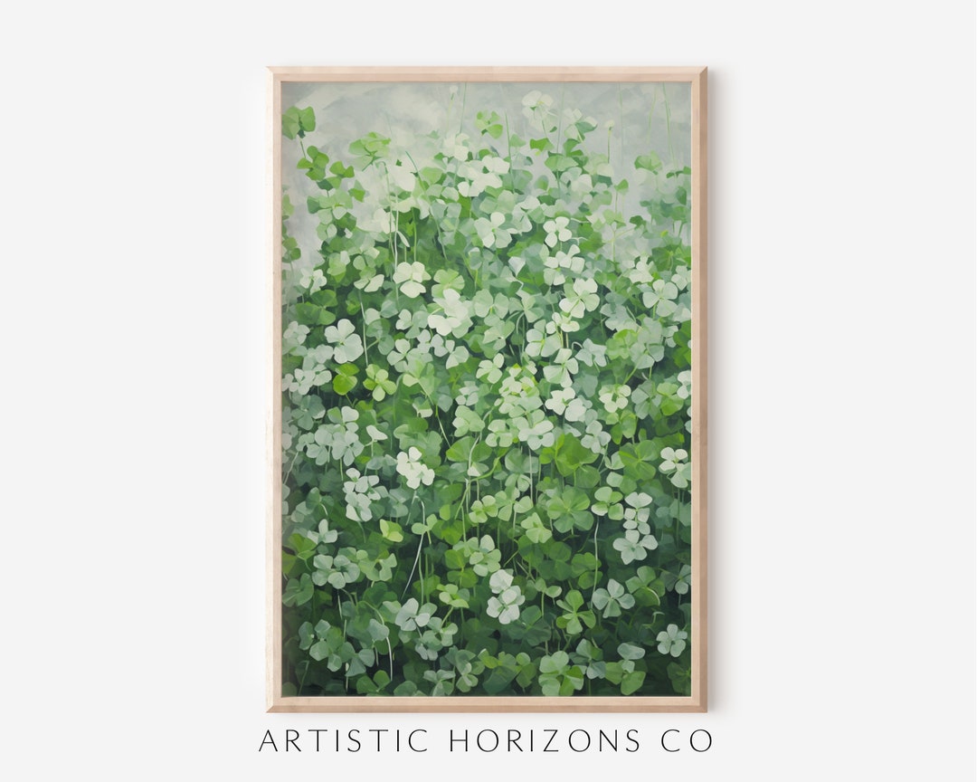 Field of Clover Wall Art Poster Print Oil Painting Style Artwork - Etsy