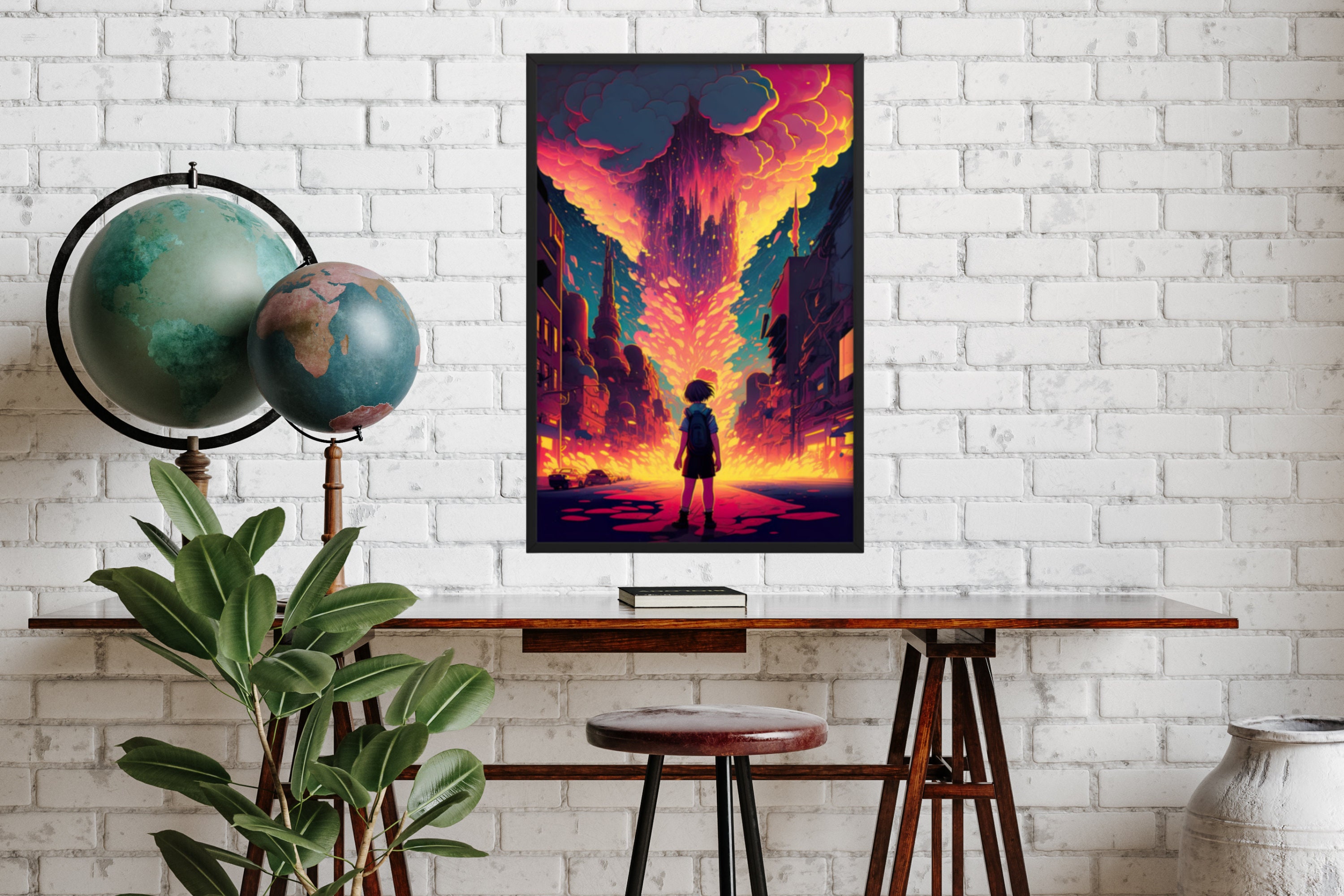 Exploding City Anime Poster Stylish Wall Art Beautiful Poster - Etsy