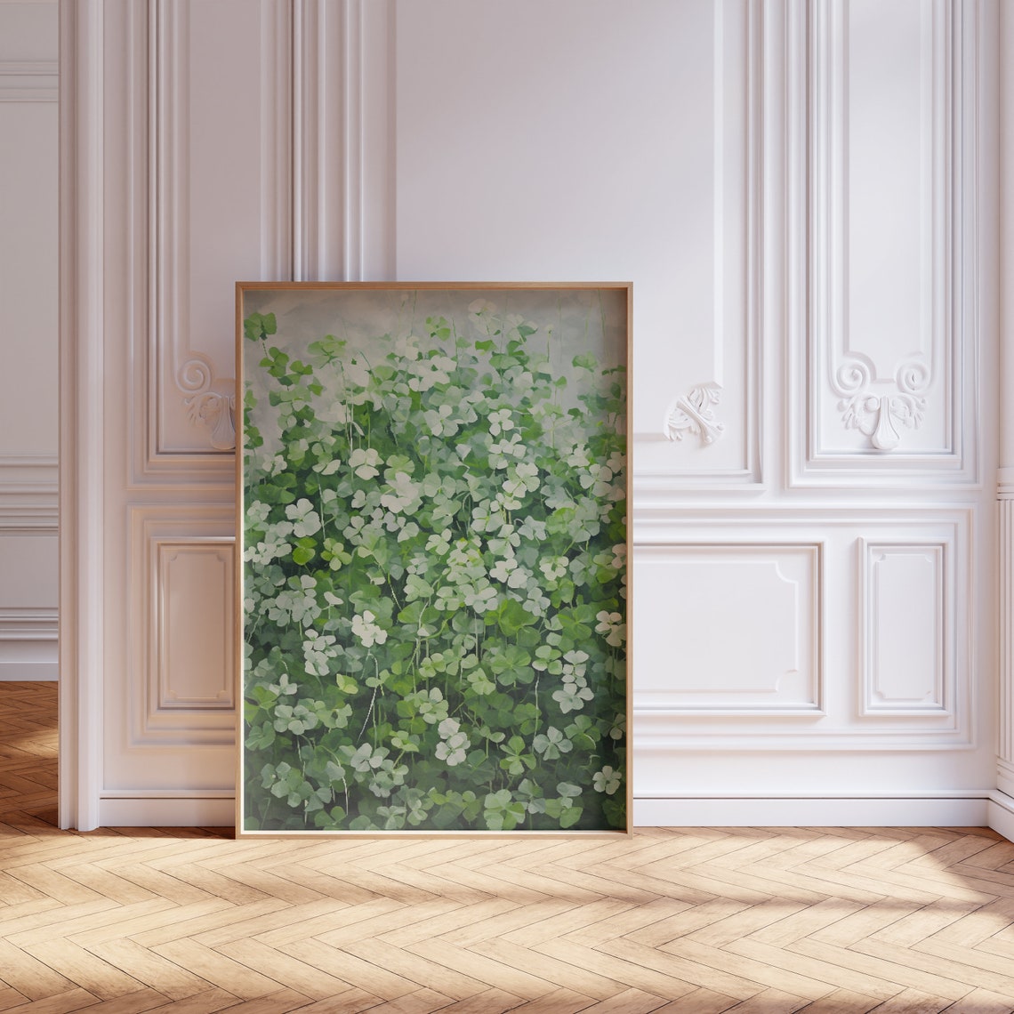 Field of Clover Wall Art Poster Print Oil Painting Style Artwork - Etsy