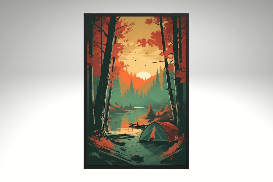 Vintage Camping Wall Art Retro Inspired Poster Print Nature - Etsy