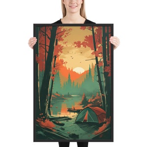 Vintage Camping Wall Art Retro Inspired Poster Print Nature - Etsy