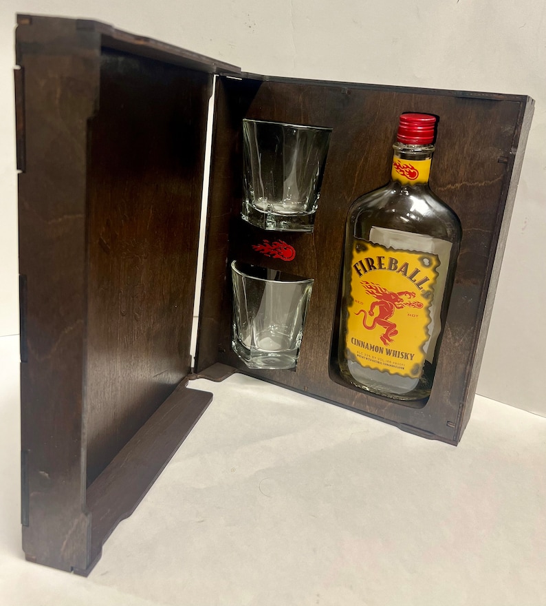 Fireball Cinnamon Whiskey Box 750ml With Magnetic Lid. 5mm. Laser Cut ...
