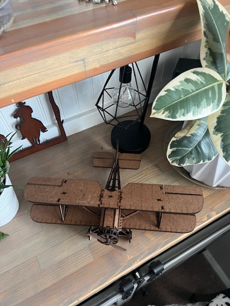 Biplane Wooden 3D Model Free Shipping in US - Etsy