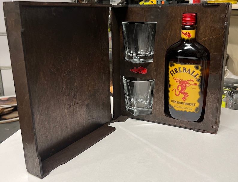 Fireball Cinnamon Whiskey Box 750ml With Magnetic Lid. 5mm. Laser Cut ...