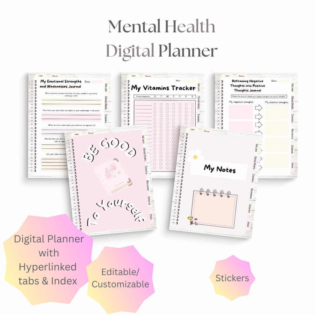 Mental Health Digital Planner - Etsy