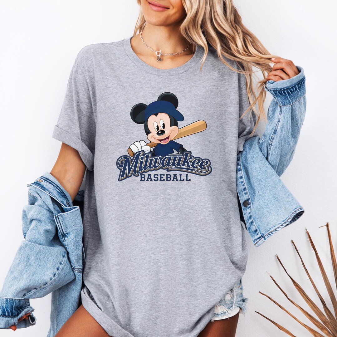 Milwaukee Mickey Mouse Disney Baseball Shirt – Fun Baseball Fan Tee ...