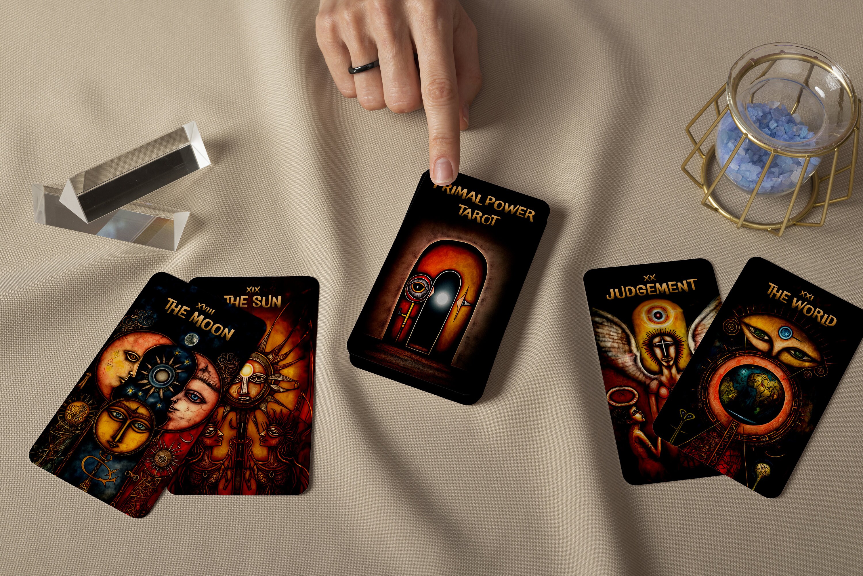 Primal Power Tarot Deck Original Design, Handcrafted 22 Major Arcana Tarot Cards, Spiritual ...