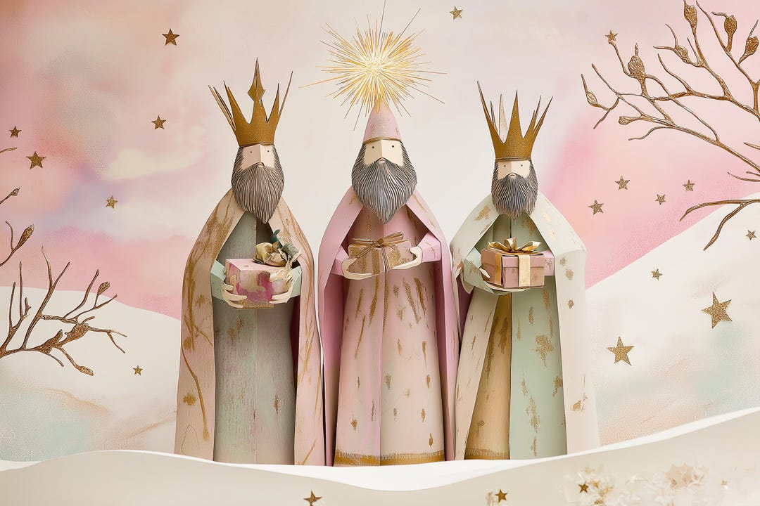 Three Wise Men Christmas Cards 6x4 Set of 10 Semi-glossy Cards Elegant ...