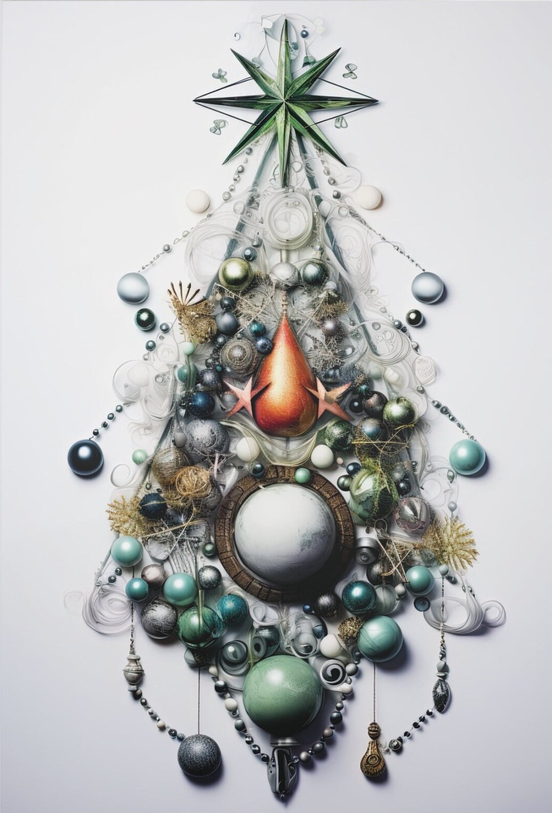 Modern Abstract Christmas Tree Cards Contemporary Holiday - Etsy