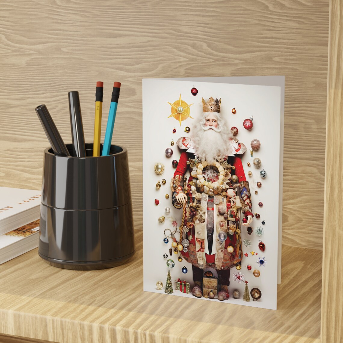 Regal Santa Christmas Cards Majestic Holiday Greetings With Vintage ...