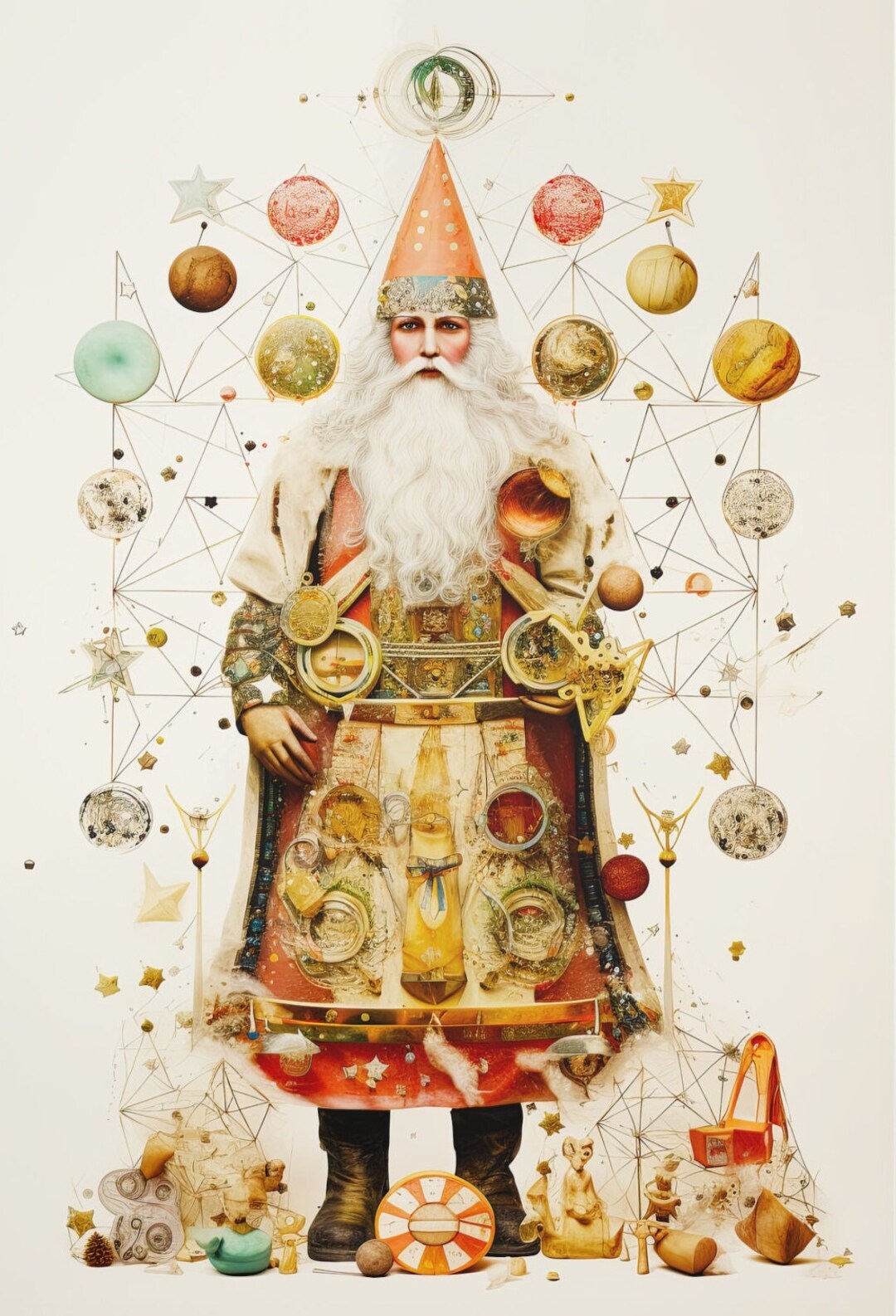Santa Alchemist Holiday Cards Unique Whimsical Christmas - Etsy