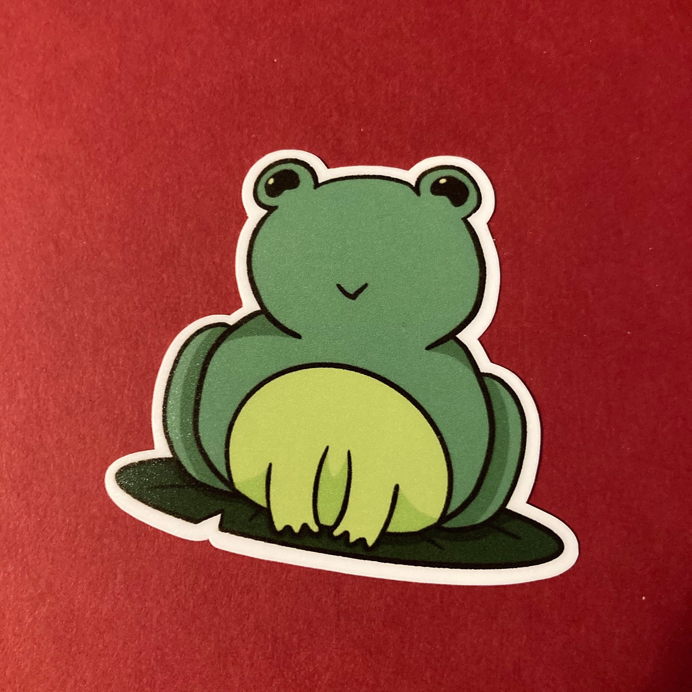 Cute Frog Sticker Happy Frog Sticker Vinyl Sticker Water Bottle Sticker ...