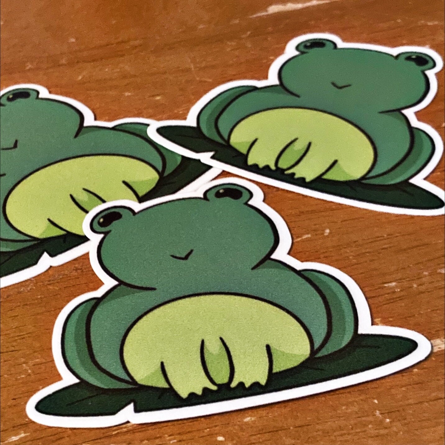 Cute Frog Sticker Happy Frog Sticker Vinyl Sticker Water Bottle Sticker ...