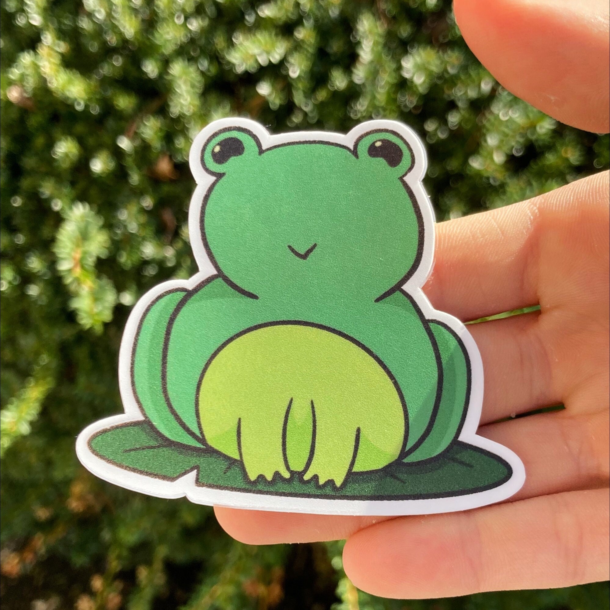 Cute Frog Sticker Happy Frog Sticker Vinyl Sticker Water Bottle Sticker ...