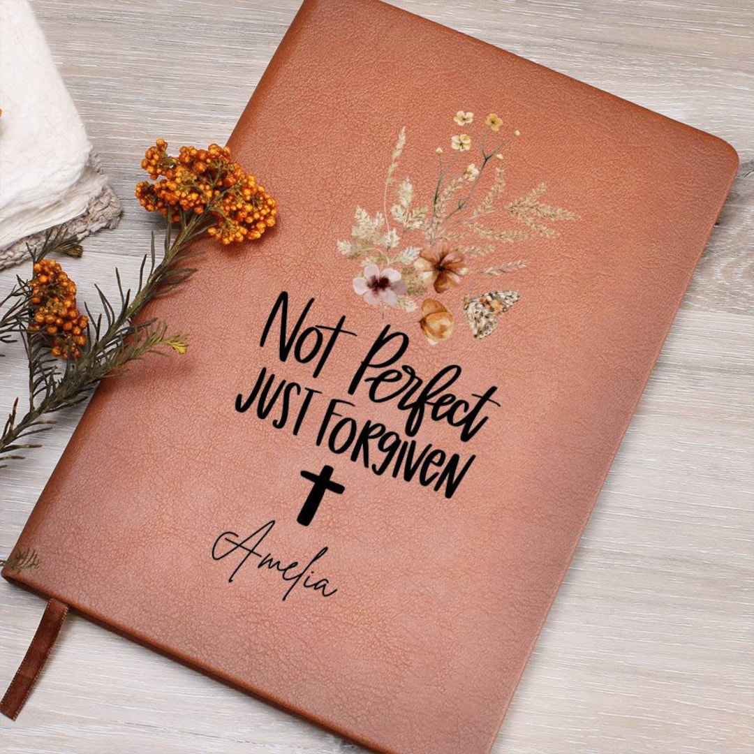 Personalized Leather Prayer Journal for Women, Floral Christian Journal ...