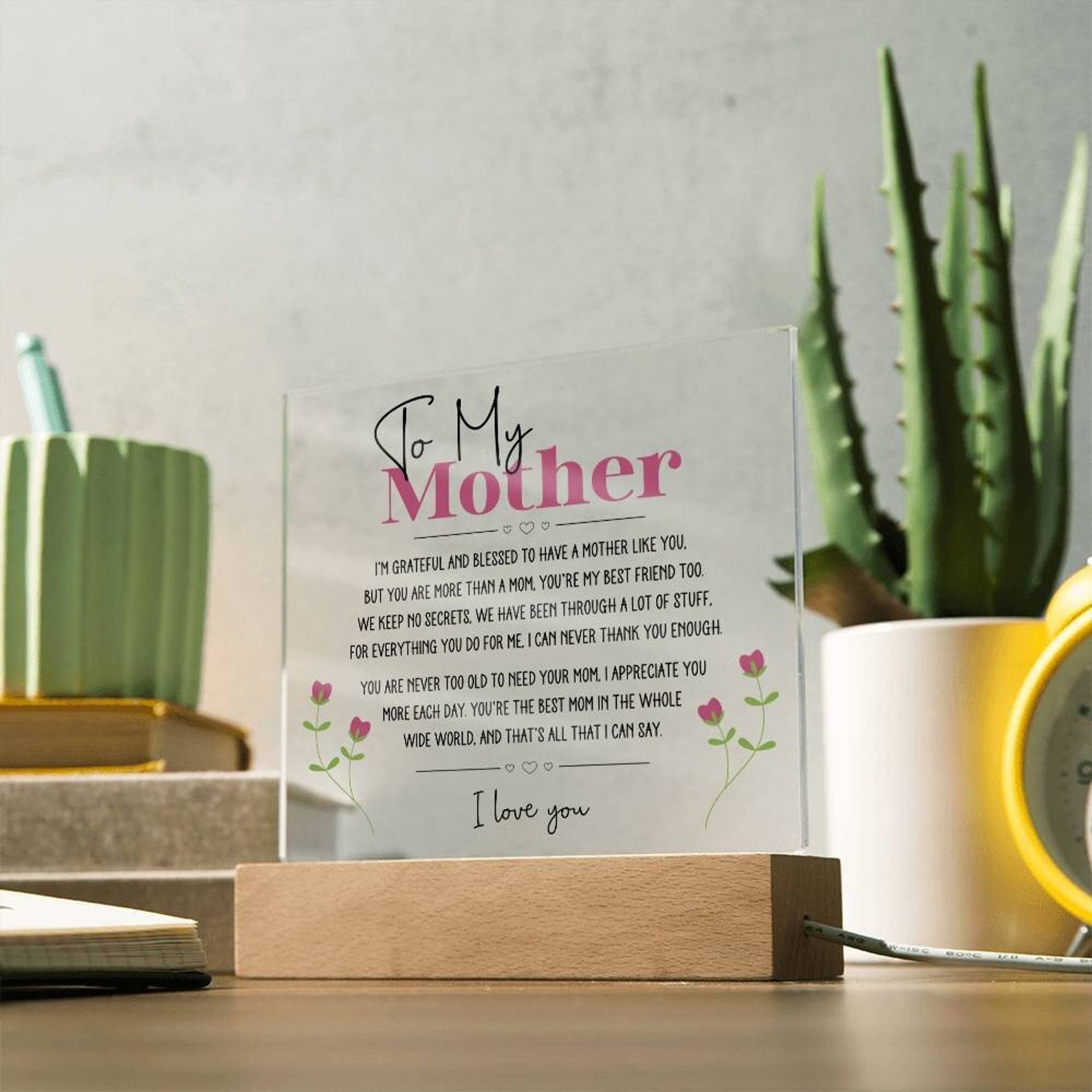 To My Mother Gift Plaque From Daughter, Mom Best Friend Gift, Christmas ...