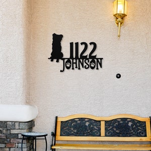 Shepherd Dog House Numbers Sign Custom Metal House Numbers for Porch ...