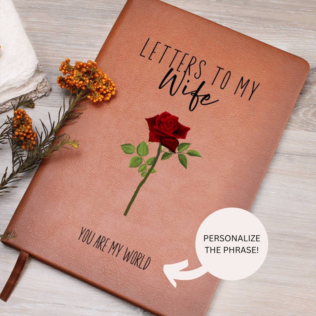 Letters to My Wife Personalized Leather Journal, Valentines Day Gift ...