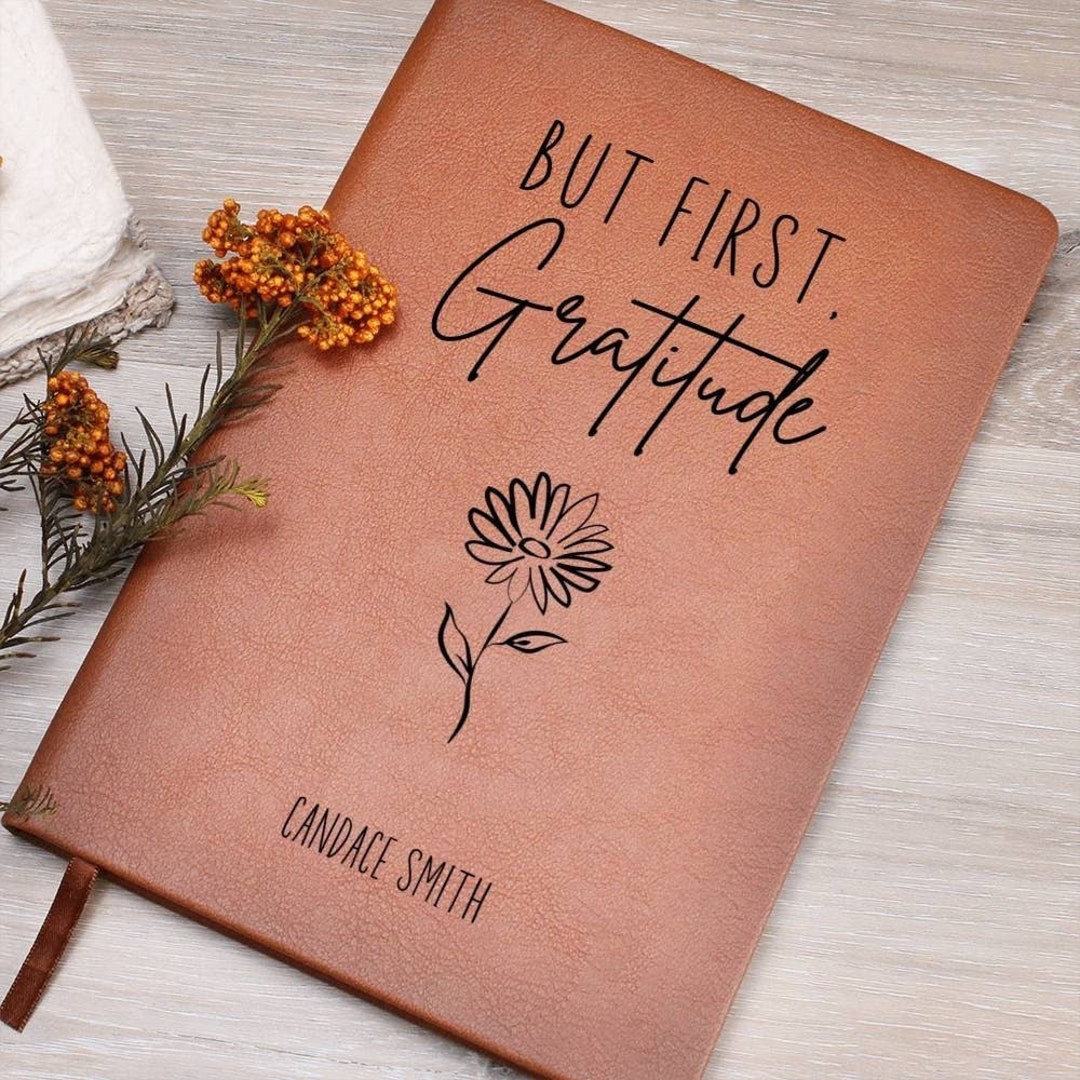 Personalized Leather Gratitude Journal for Women, Kids Gratitude ...