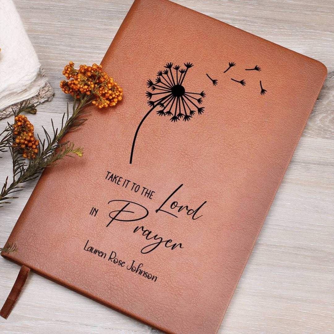 Personalized Dandelion Leather Prayer Journal, Christian Leather ...