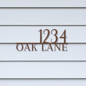 Modern House Numbers Metal Address Sign Copper House Numbers Large ...