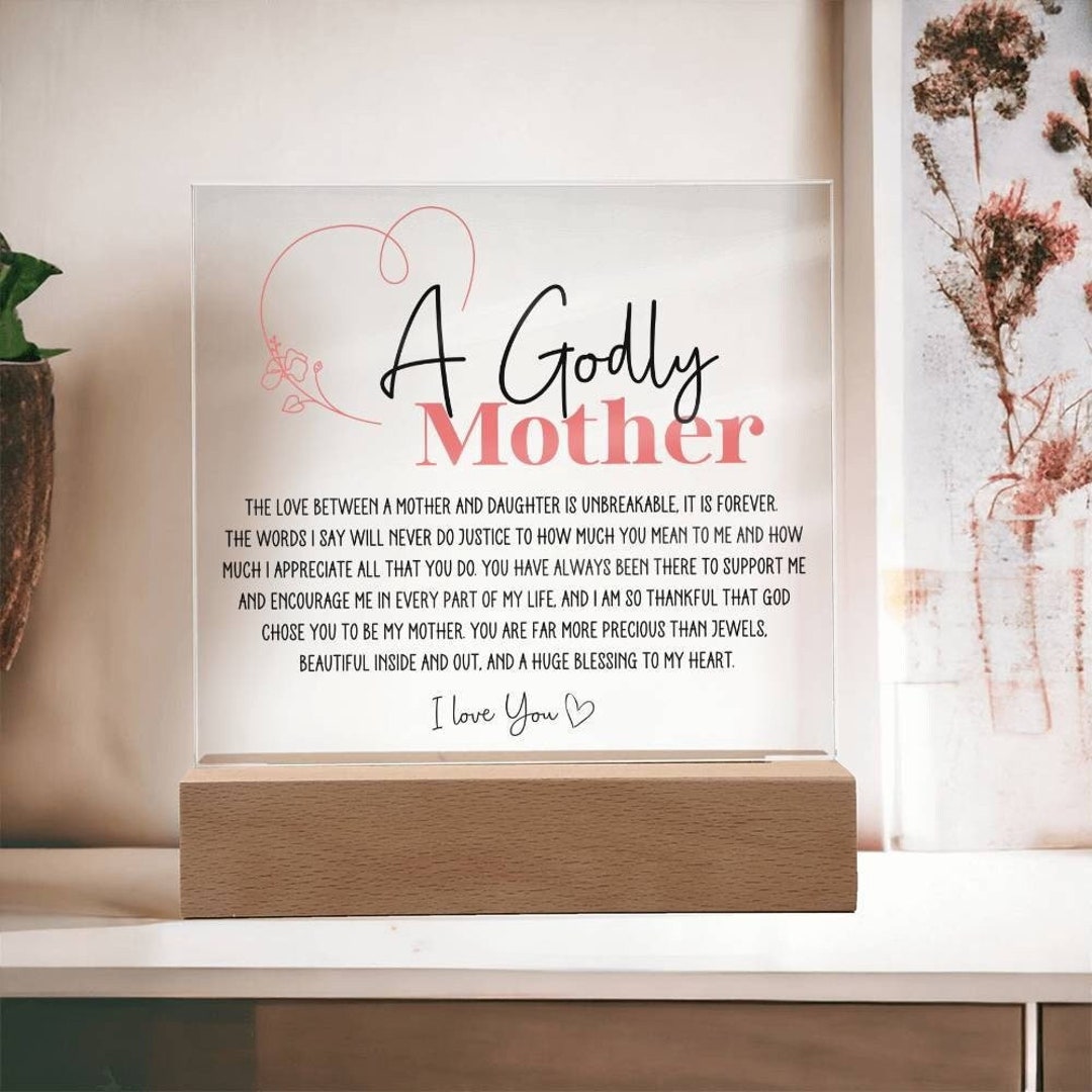 Mom Gift From Daughter Godly Mother Plaque Christian Mom Gift to My ...