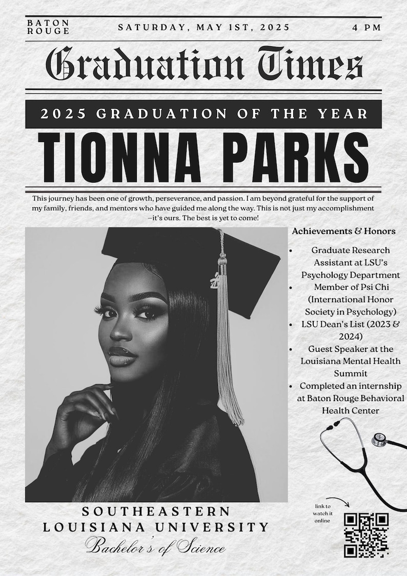 Personalized Graduation Newspaper Template | Custom Grad Announcement ...