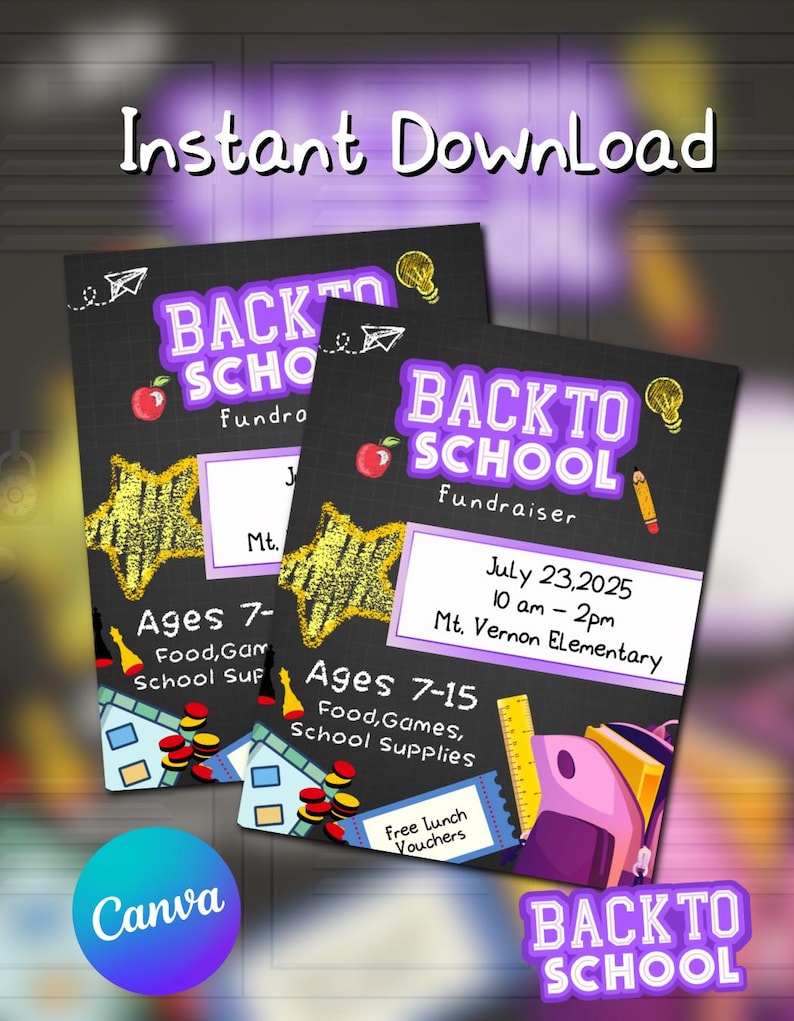 Editable Back to School Flyer Template | Canva Flyer | School Event ...