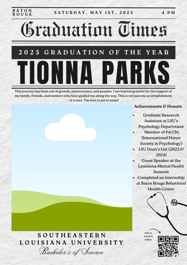 Personalized Graduation Newspaper Template | Custom Grad Announcement ...
