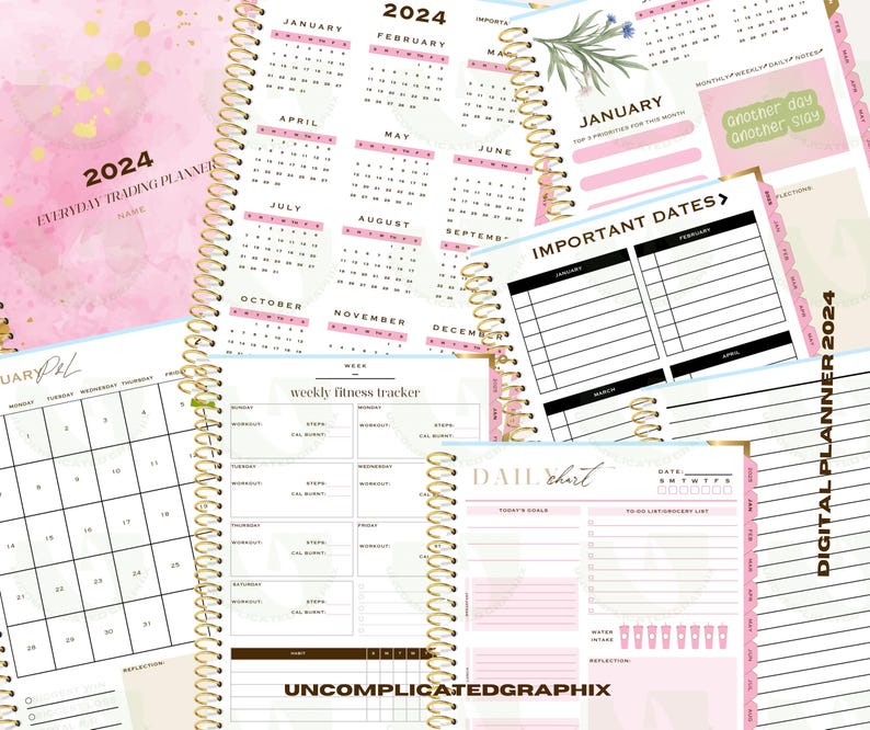 Everyday 2024 Planner, 2024 Planner, Digital Planner, Digital Calendar ...